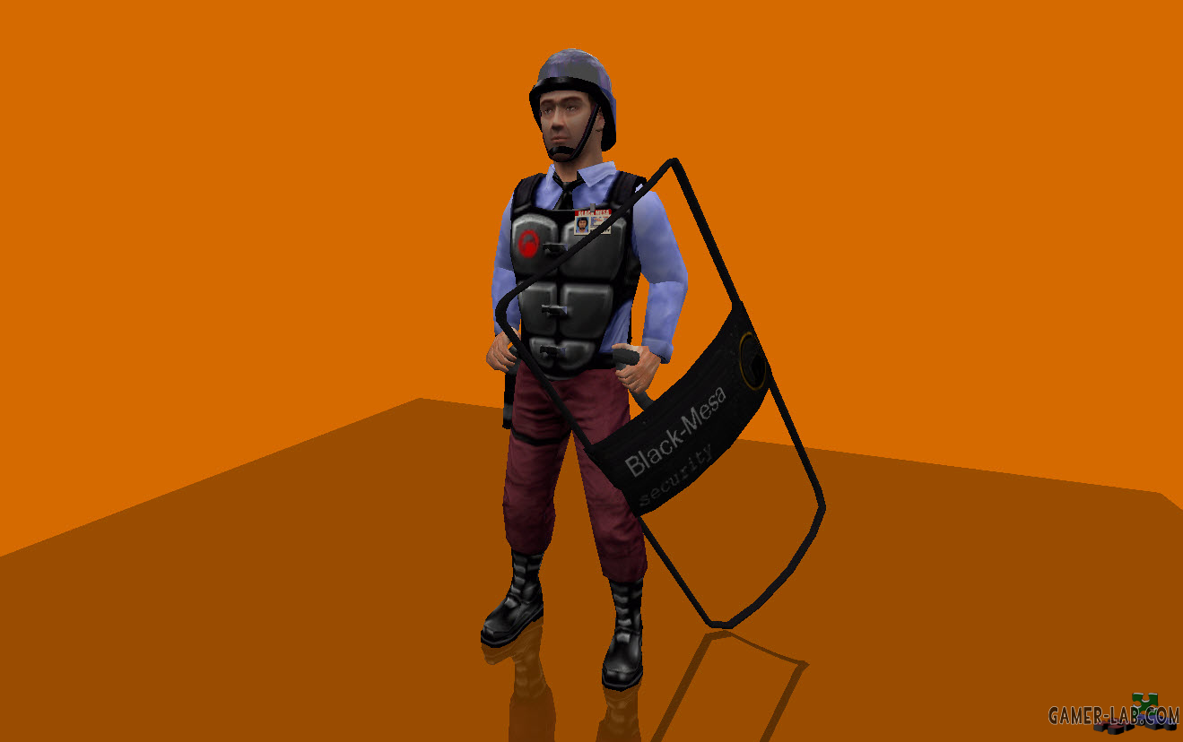 Barney with shield "Black Mesa" - Military personnel - NPC, monsters ...